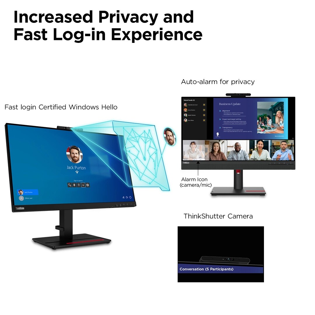 ThinkVision T24v-30 60.45cms (23.8) Monitor | 63D8MAR3WW | Lenovo IN