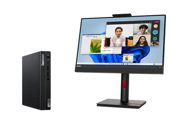 Pack ThinkCentre M70q Gen4 + Écran ThinkCentre TIO 24 Gen 5 FHD 23,8 ...