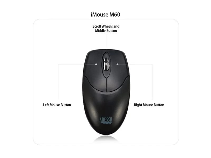Adesso iMouse M60 Antimicrobial Wireless Mouse - Black | 78530875 ...