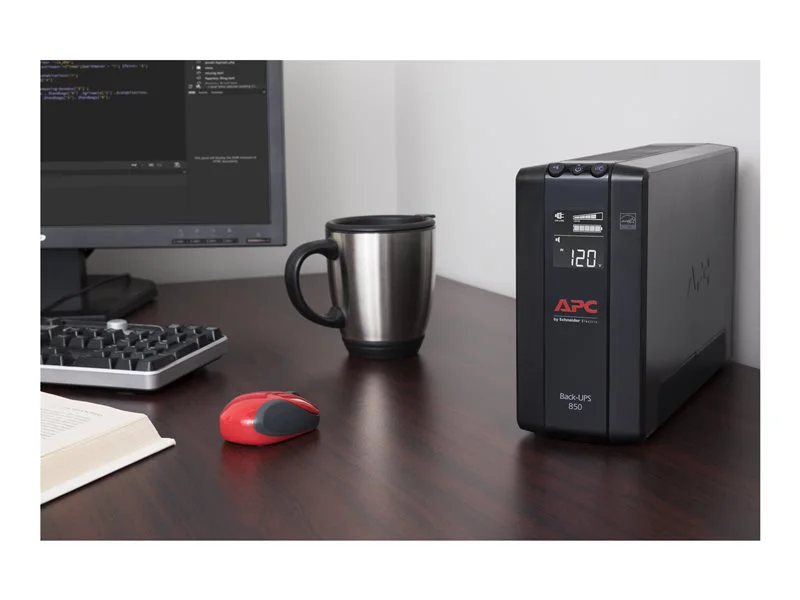 APC Back-UPS 850, Compact Tower, 850VA, 120V, AVR, LCD, 8 NEMA outlets ...
