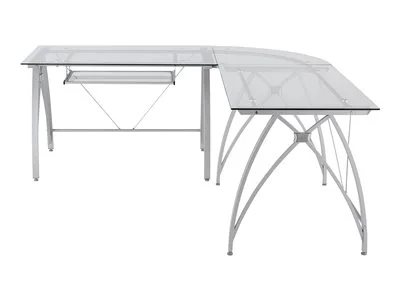 Realspace® Vista Glass 76"W L-Shape Corner Desk, Silver Buy Online ...