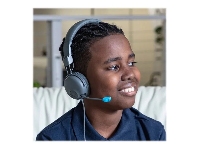 JLab JBuddies Learn On-Ear Wired Headphones with retractable boom mic ...